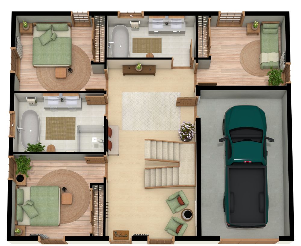 2 Story Reverse Floor Plan